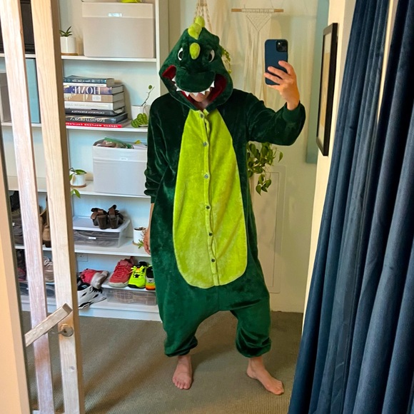 Pants & Jumpsuits | Dinosaur Dragon Lizard Iguana Gecko Fleece Onesie ...